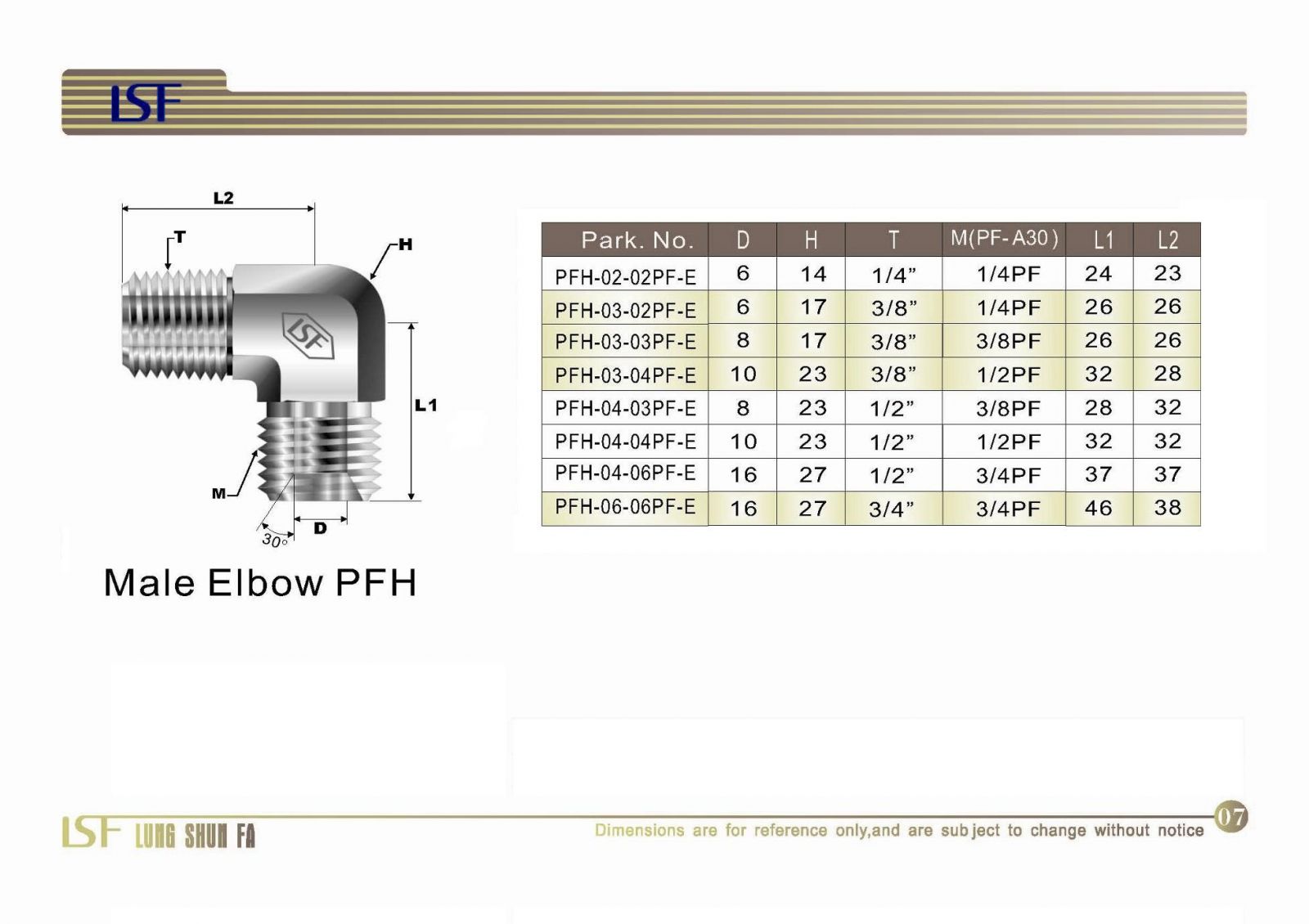 Male Elbow PFH - 隆順發企業有限公司